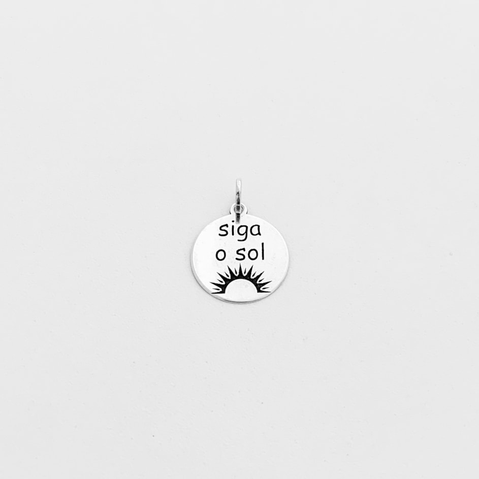 Pingente de Medalha "Siga o Sol" | La Plata Joias
