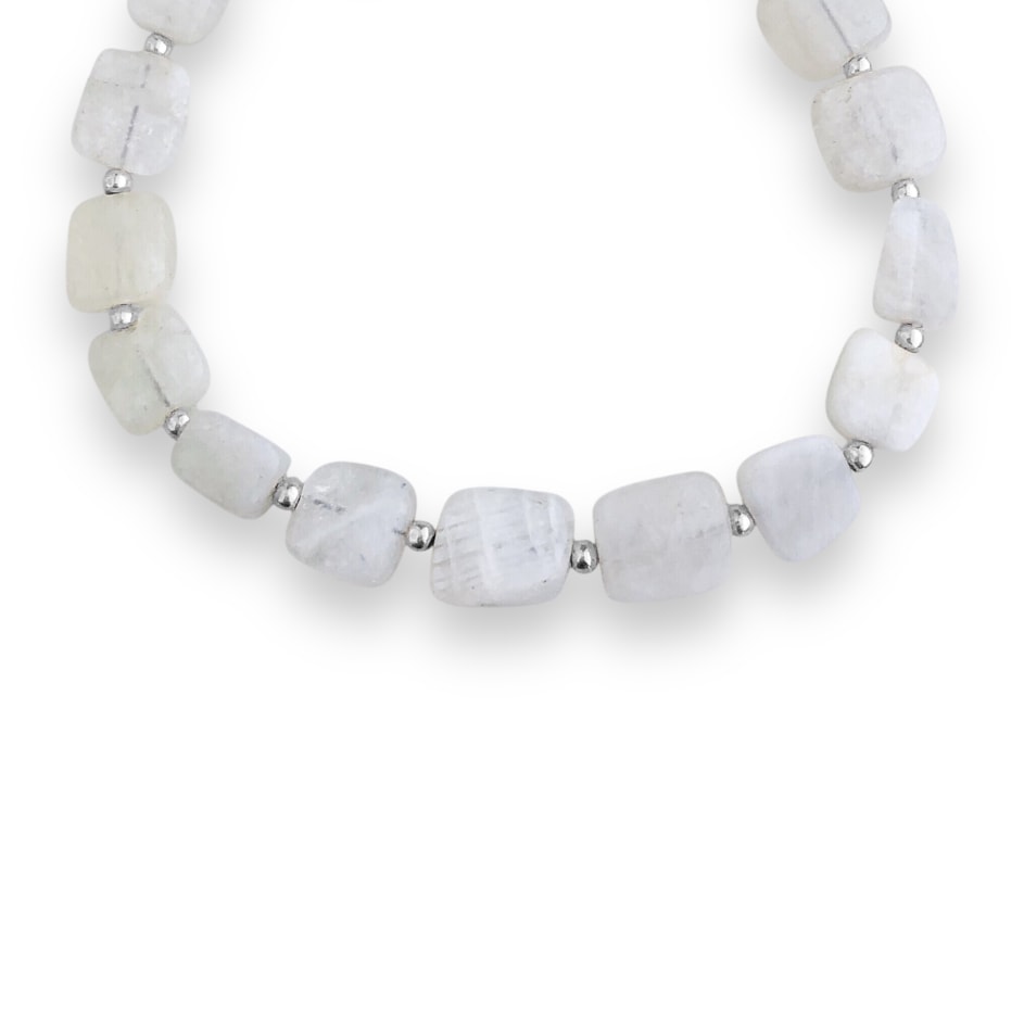 Pulseira Pedra da Lua Rolada - 16cm | La Plata Joias